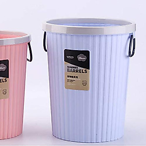 UPKOCH Round Plastic Trash Waste Basket Garbage Can for Bathroom Bedroom Home Office - Size S (Purple)