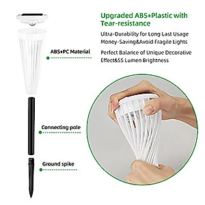 DOMIDAR 6 Pack Solar Outdoor Lights,Solar Landscape Garden Powered Pathway Lights Warm/White Switch Auto On/Off Waterproof LED Path Lighting for Garden Walkway Yard Driveway Patio Lawn Backyard Decor…