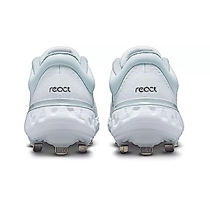 Nike Alpha Huarache Elite 4 Low FD2745-100 White-Wolf Grey-Black Men's Metal Baseball Cleats 10.5 US,White/Black