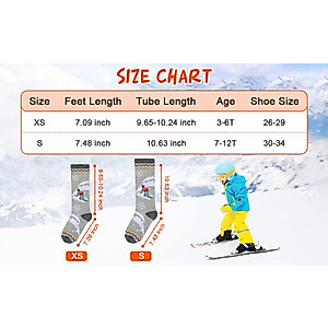 Century Star Kids Ski Socks Winter Warm Knee High Snow Socks for Toddler Boys Girls Soft Wool Socks Skiing Snowboard 2Pcs Blue&Pink 7-12T