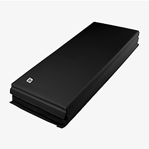 We Sell Mats Gymastics Multi-Sized Portable and Padded Folding Mat for Exercise, Yoga, Martial Arts, Portable with Hook & Loop Fasteners, 5' x 10' (1.5-inch Thick), Black