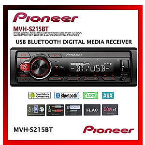 Pioneer Single Din Built-In Bluetooth, MIXTRAX, USB, Auxiliary, Pandora, Spotify, iPhone, Android and Smart Sync App Compatibility Car Digital Media Receiver / Includes Alphasonik Earbuds