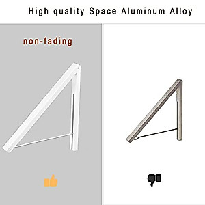 Anjuer Folding Clothes Hanger Wall Mounted Retractable Clothes Rack, Aluminum, Easy Installation, White
