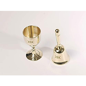 Gbrand Mini Altar Bell and Altar Chalice, Triple Moon Goddess and Pentagram Wiccan Supplies and Tools, Altar Ritual Kit