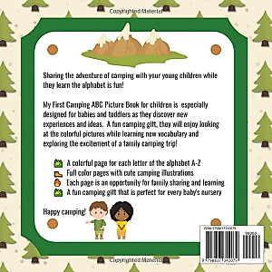 My First Camping ABC Picture Book: 8.5" x 8.5" Camping Baby Book, Camping Kids Book, Alphabet ABCD Books for Kids, Camping Alphabet Book for Toddlers, ... Camping Books for Toddlers 1-3 (28 Pages)