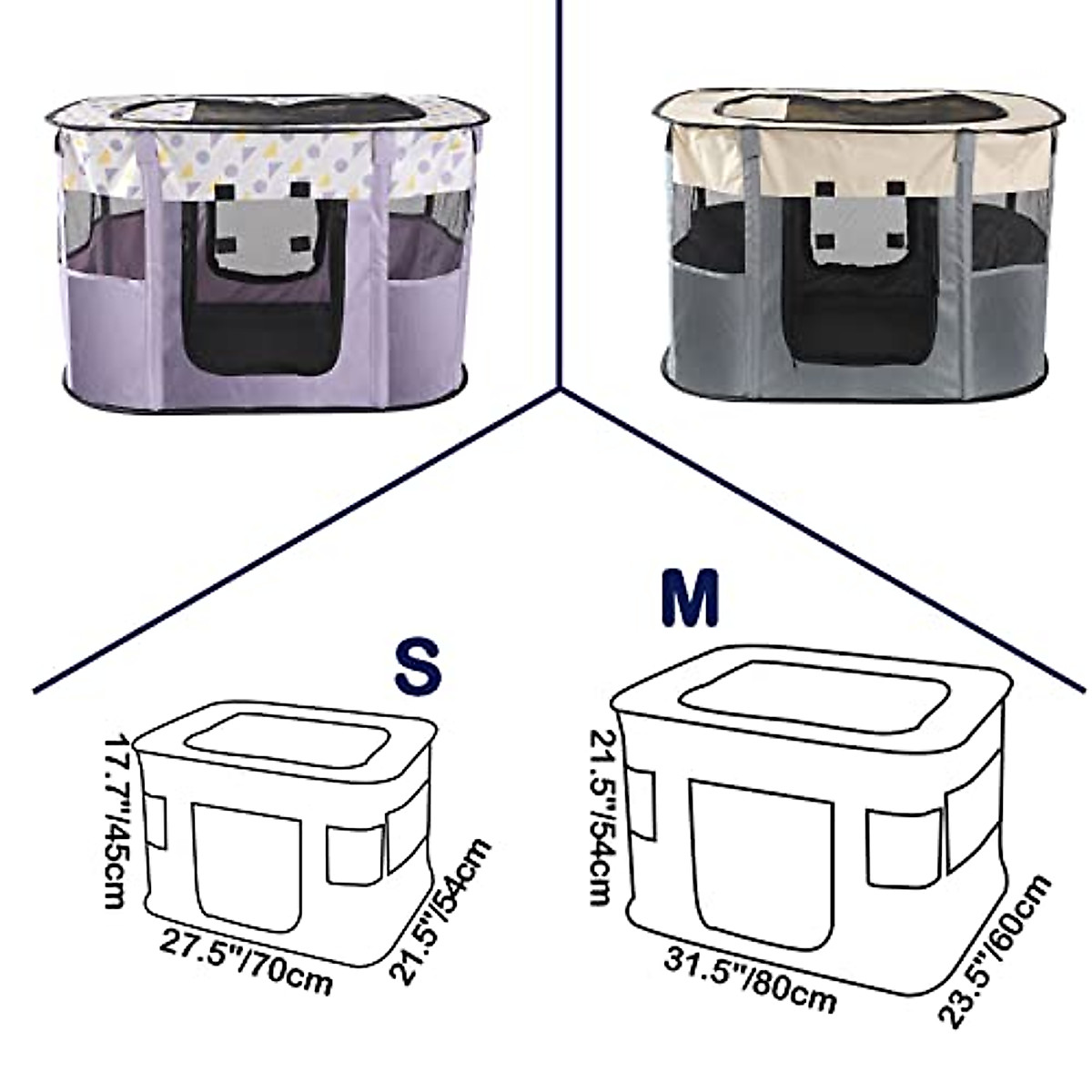 Apatal Portable Pet Playpen, Foldable Cats Exercise Enclosure Pen Tents Cat Delivery Isolation Room Dog Crates Kennel House Great for Indoor Outdoor Travel Use Pets Puppy Kitten Rabbit