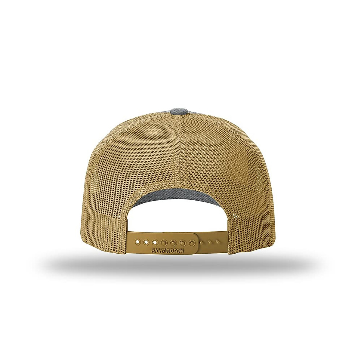The Hat Pros | Richardson 112FP Five Panel Trucker Snapback Hat | 5 Panel Hats | OSFM (Heather Grey/Amber Gold)