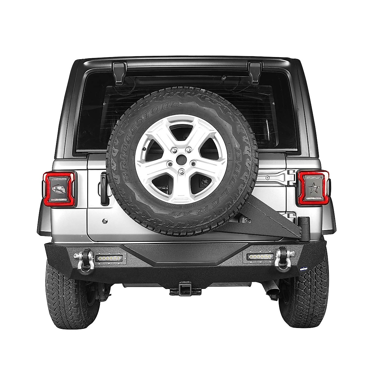 u-Box Wrangler JL Rear Bumper w/Tire Carrier & Hitch Receiver Compatible with Jeep Wrangler JL & JLU 2018-2025