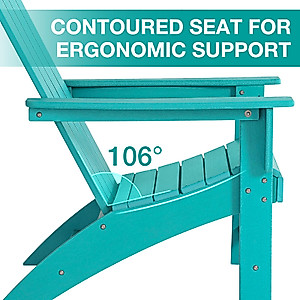 Adirondack Chair Set of 2 with Side Table Weather Resistant Fire Pit Chairs HDPE Outdoor Adirondack Chair for Patio Front Porch Pool Garden Deck Fire Pit Outside, Teal