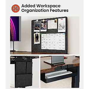 ErGear Adjustable Height Electric Standing Desk with Storage Bag Dual Monitor Stand
