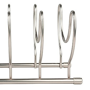 Spectrum Diversified Euro Kitchen Lid Organizer for Plates, Cutting Boards Bakeware, Cooling Racks, Pots & Pans, Serving Trays, and Reusable Containers, Satin Nickel