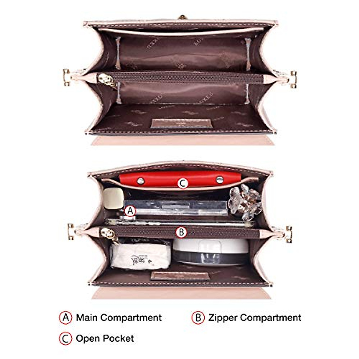 Small Leather Crossbody Bags for Women, Genuine Leather Ladies Mini Designer Shoulder Quilted Bags Womens Compact Messenger Purses Girls Fashion Satchel Women's Casual Cross Body Flap Bags (Pink)