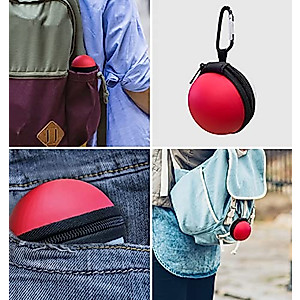 Instiwitt Controller Portable Cover Kids Wireless Earbud Case Portable Protection EVA Travel Carrying Case Travel Storage Bag with Keychain Belt Clip, red black, M