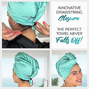 THE PERFECT HAIRCARE Curly Hair Girls Microfiber Plopping Towel Set - Anti-frizz Silky Smooth Hair Drying Wrap for Women - Super Absorbent Large Hair Towel + 2 Scrunching Towels to Micro Plop