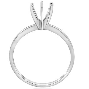 P3 POMPEII3 Six Prong Solitaire Engagement Ring Setting 14K White Gold - Size 4.5