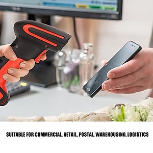 Wireless Barcode Scanner, 2020DB 2.4GHz Wireless Wired 3 Modes Handheld 1D 2D Bar Code Reader IP67 Waterproof with 2 Prompt Modes, for Supermarket Retail Warehouse​​​