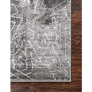 Unique Loom Sofia Collection Area Rug - Rainier (9' x 12' 2", Dark Gray/ Gray)