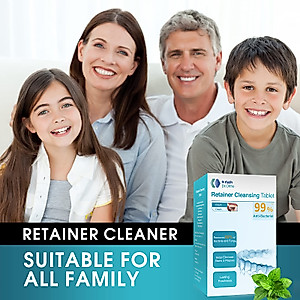 Retainer Cleaner Tablets Invisalign Cleaner Denture Cleaning Tablets,Remove Stains Away,3 Month Nature Supply - Use for Invisible Clear Aligner,Partials Full Dentures,Night Guard,Mouthguard by Y-Kelin