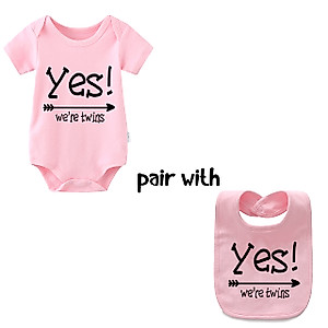 YSCULBUTOL Baby Twins Bodysuits Yes We are Twins No We are Identical Twins Bodysuit Boys Twins Clothes Baby Girls Set（pb 4-6m）
