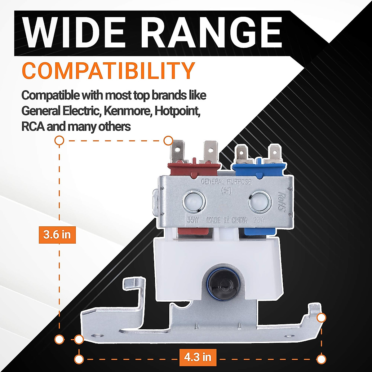 BlueStars Ultra Durable WR57X10051 Refrigerator Dual Inlet Water Valve - Compatible with G.E & Kenmore Refrigerators