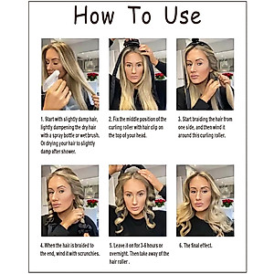 Heatless Curler Curling Rod Headband Overnight Curls Waves Satin Jumbo Large Big No Heat Hair Roller for Women