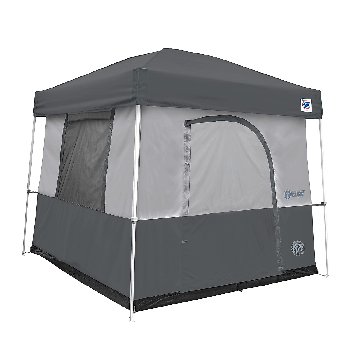 E-Z UP Camping Cube Sport, Converts 10' Angled Leg Canopy into Camping Tent, Grey (Canopy/SHELTER NOT Included)