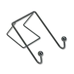 Fellowes 75510 Double Coat Hook, for Partitions, Wire, 4-Inch x5-1/8-Inch x6-Inch, Black
