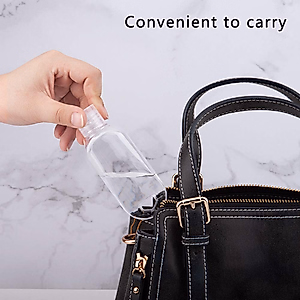 WANDIC Travel Bottles, Set of 6 Clear Plastic Refillable Travel Containers with Clips Liquid Containers with Hook for Shampoo and Toiletries, 50ml