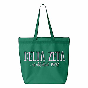 Delta Zeta Established Tote Bag Kelly Green
