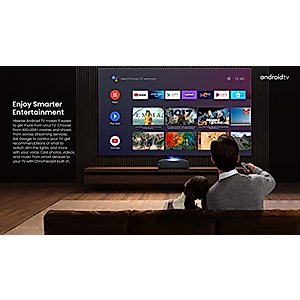 Hisense 120L5F Laser Cinema 4K Ultra Short Throw Laser Projector with 120” ALR Screen | 2700 ANSI Lumens | Android TV | HDR10 | Built-in Alexa and Google Assistant