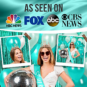 Sweet 16 Party Decorations, Sweet 16 Gifts For Girls, Sweet 16 Birthday Decorations, Sweet 16 Sash, 16 Balloon Numbers, Sweet 16 Cake Topper, Sweet 16 Banners Photo Booth Props Teal Green White - 70PK