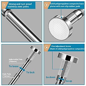 Sanbege 2 Pcs Undermount Sink Brackets Adjustable, Stainless Steel Sink Support Legs, Drill Free Sink Installation and Repair Kit System for Kitchen, Bathroom (19.7"-31.5")