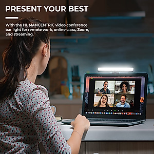 HumanCentric Video Conference Lighting - Webcam Light for Streaming, LED Monitor and Laptop Light for Video Conferencing, Zoom Lighting for Computer, Replaces Ring Light for Zoom Meetings, Single Kit