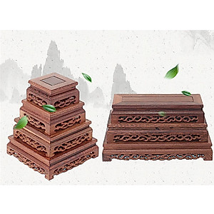Chinese Wooden Rosewood Carved Base Square Vase Plant Fishbowl Sculpture Display Stand