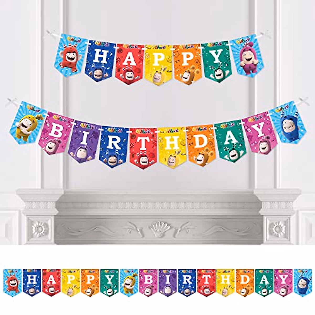 Oddbods - Kids Birthday Party Bunting Banner - Party Decorations - Happy Birthday
