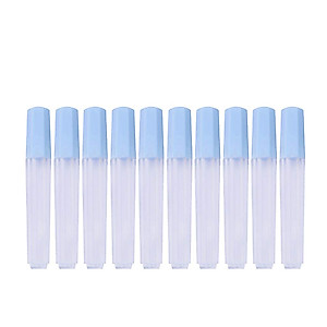 Healifty 10pcs Clear Plastic Needles Storage Tubes Sewing Needle Container Holder Organizer with Cap 10cm Blue
