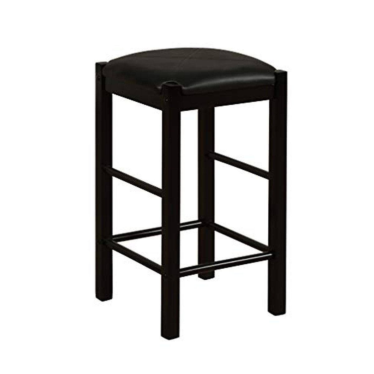 Space Saving Design, Black Finish, Faux Leather Seats, 36 Inch Counter Height Table