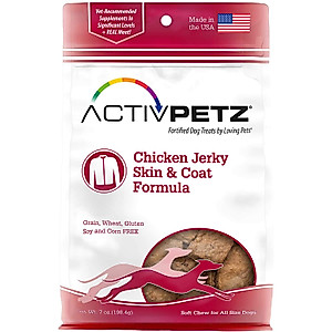 Loving Pets Activpetz Chicken Jerky Skin & Coat Formula Dog Treat, 7 Oz