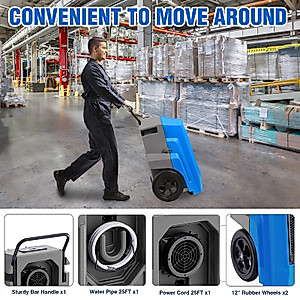 MOUNTO 180Pints LGR Industrial Dehumidifier with Pump and Drain Hose, Portable Commercial Dehumidifier with Wheels for Home, Basements, Garages, and Job Sites