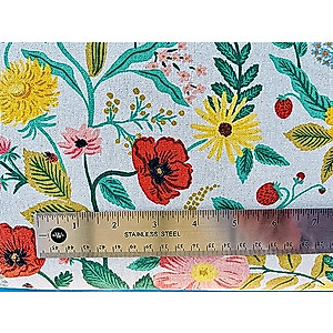 Camont - Poppy Fields - Natural Unbleached Canvas Fabric - Rifle Paper Co - Cotton+ Steel - RP702-NA4UC 1/2 Yard 44