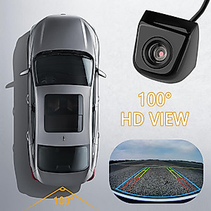 HD Night Vision Rear View Camera,100° Wide Angle+Distance Guideline Waterproof Backup Camera for Cars,One of The Most Safety Blindspot Camera for Cars,SUVs,Trucks,RVs