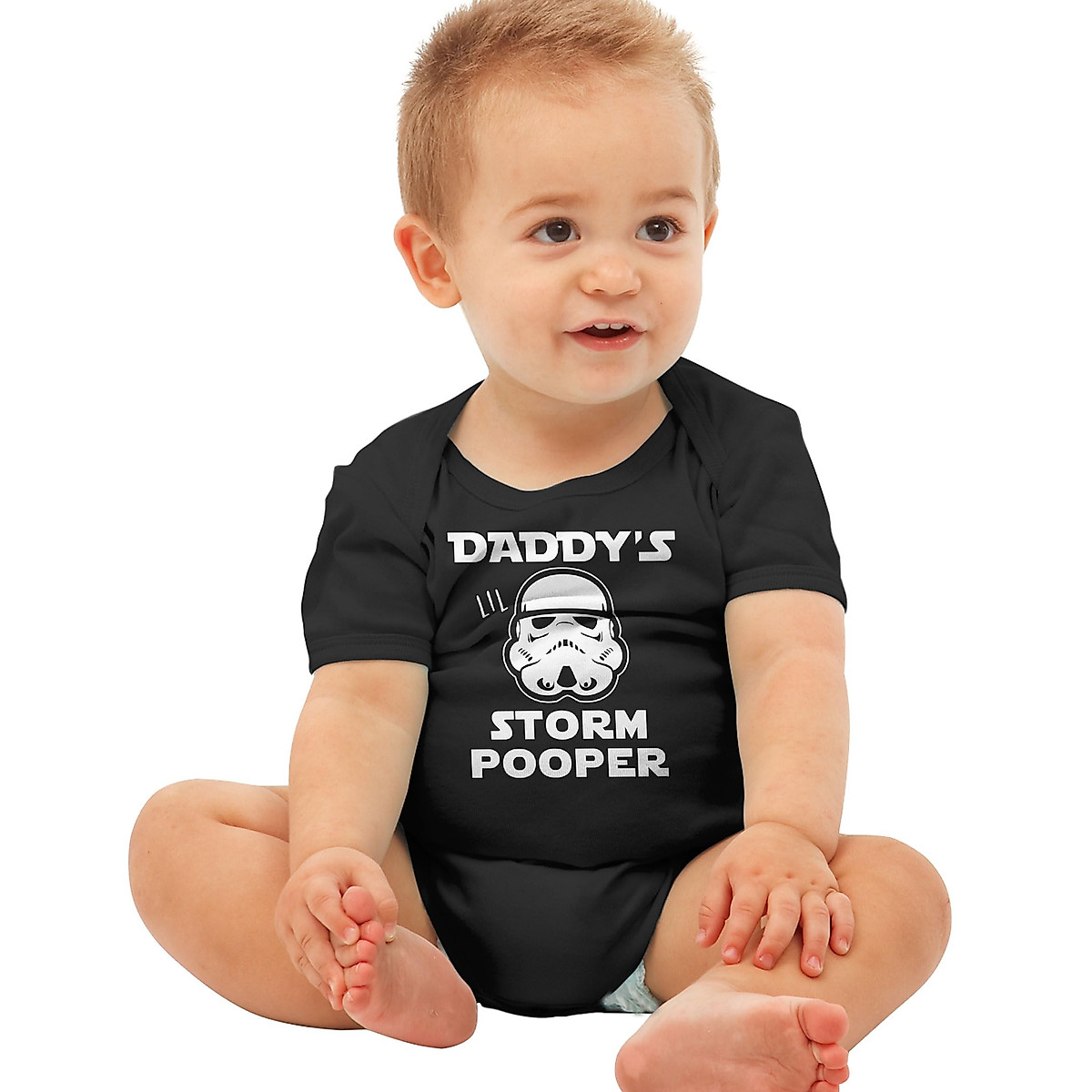 Texas Tees Funny Baby Clothing, Storm Pooper Bodysuit, Making Fun of Christmas Gift, Black 0-3 mo