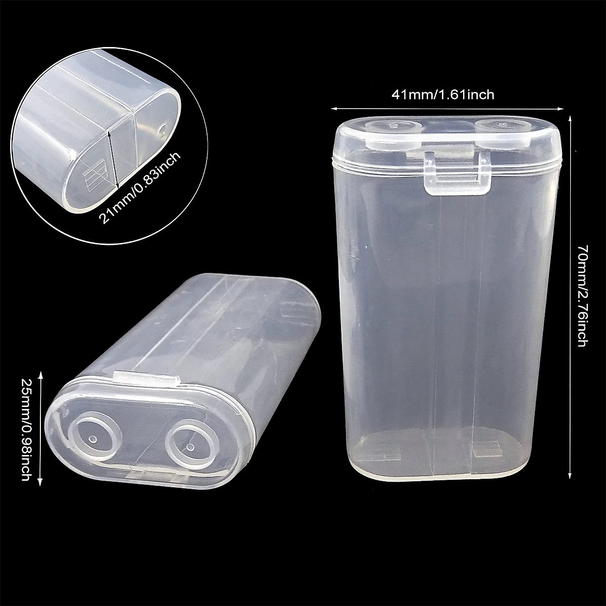 Honbay 10PCS Plastic Clear Storage Case Storage Box