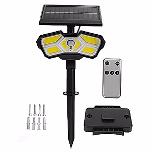 Oumefar Solar Landscape Spotlights, Multi Angle Lighting Adjustable Waterproof Bright Solar Flood Lights Auto Induction for Lawn (ASTEY-KXK-600-128COB)