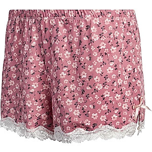 Marilyn Monroe Women's Pajama Sets - 2 Piece Lace Trim Cami Top and Micro Sleep Shorts - Pajama Lounge Sets for Women (M-XL), Size Medium, Rose