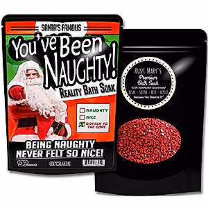 You’ve Been Naughty Bath Soak – Funny Santa Bath Salts Red Bath Cute Christmas Gifts Funny Holiday Spa Gifts for Friends Stocking Stuffers for Women Unisex White Elephant Gift Christmas