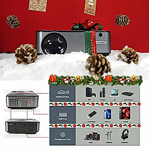 Projector with 5G WiFi and Bluetooth 9000L Native 1080P Full HD 4K Supported Portable Mini Movie Outdoor Projector for Home Theater Video Indoor Entertainment Compatible with Phone PC PS5 TV