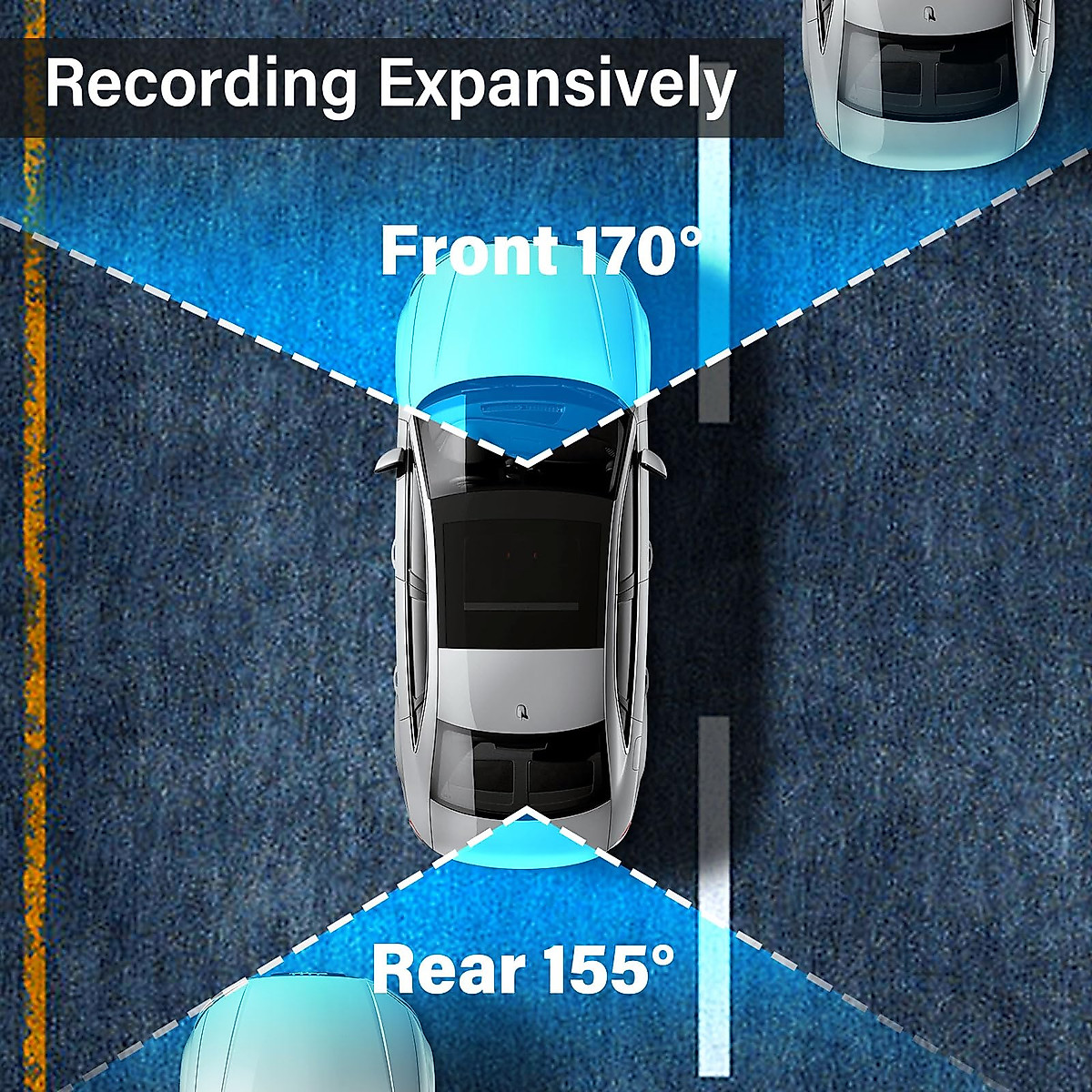 Dash Cam Front and Rear 4K+1080P WiFi Dashcams,WiFi GPS Dash Camera for Cars,170° Wide Angle,G-Sensor,Night Vision,24 Hours Parking Mode,Loop Recording,Support 256GB Max