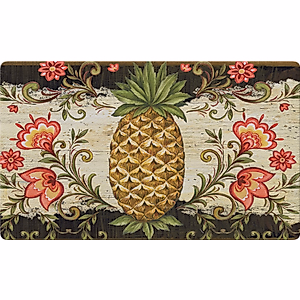 Toland Home Garden 800044 Pineapple & Scrolls Fruit Door Mat 18x30 Inch Flower Outdoor Doormat for Entryway Indoor Entrance