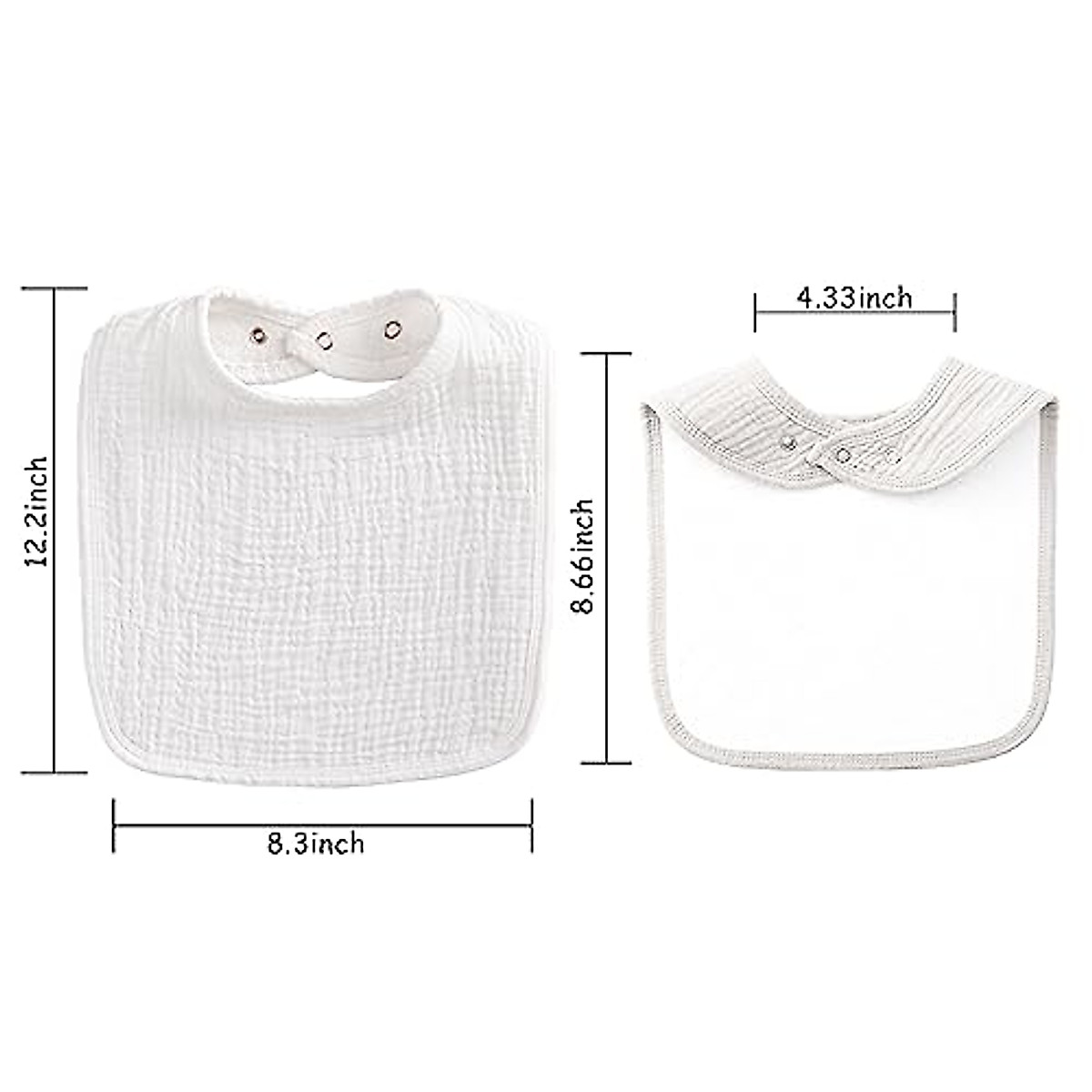 HBselect Muslin Baby Bibs 10 Pack,Unisex Baby Bibs with Bandana Drool Bibs Cotton, 10 Solid Colors Set for Feeding, Teething, Drooling